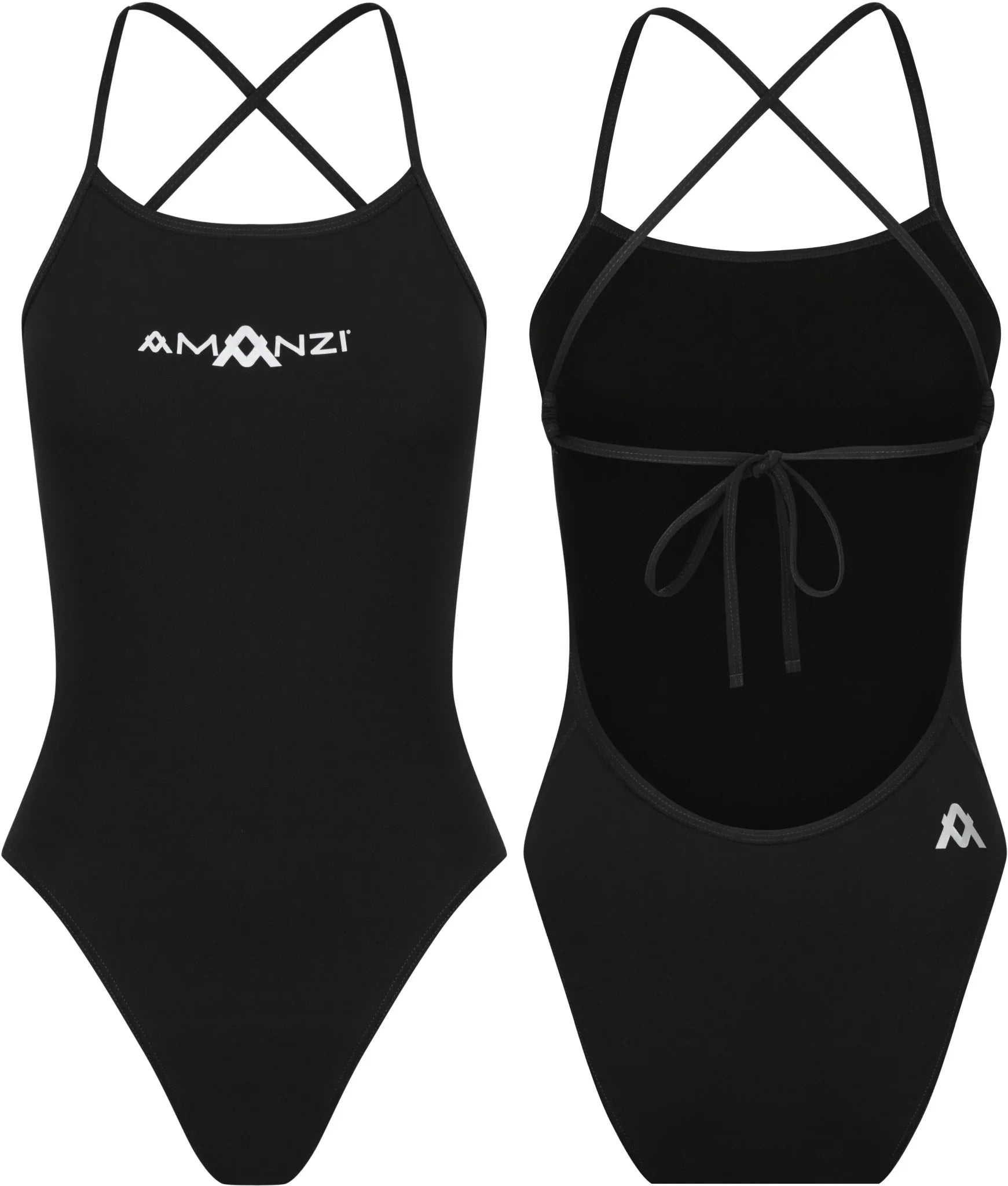 Amanzi - Core Tie Back One piece - Jet – Wyvern Swimwear