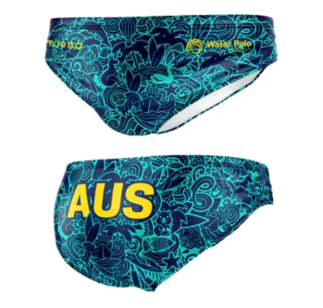 Turbo - WATERPOLO Trunks - Aus Fun – Wyvern Swimwear