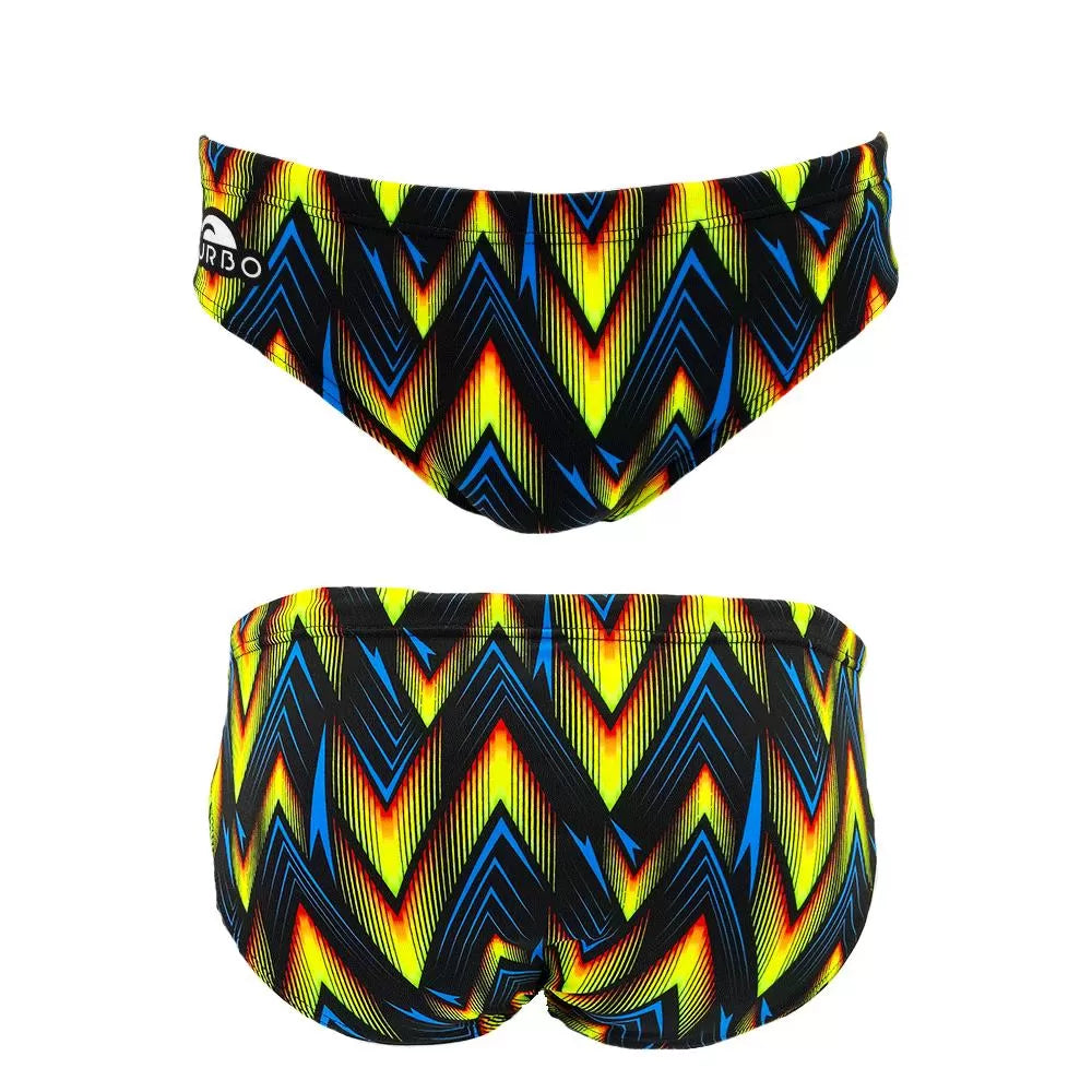 Turbo - WATER POLO Trunks - Deep Blue Glitch – Wyvern Swimwear